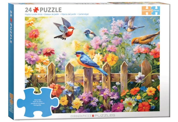 Eurographics 24 Piece Puzzle - Connecting Pieces - Playful Garden Bird ...